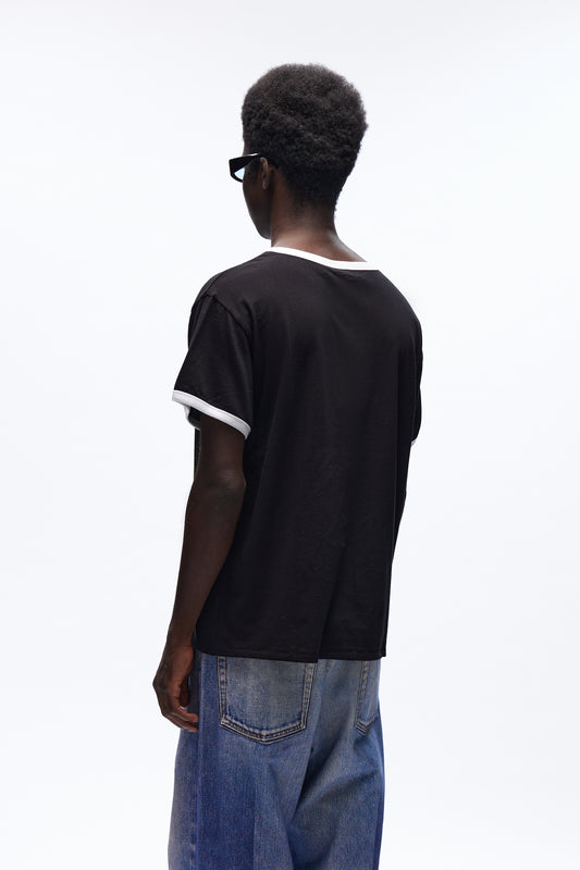 Natural High Ringer Tee Black/white